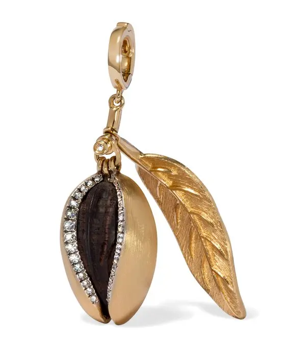 Annoushka Yellow Diamond And Ebony Almond Charm Pendant - Gold