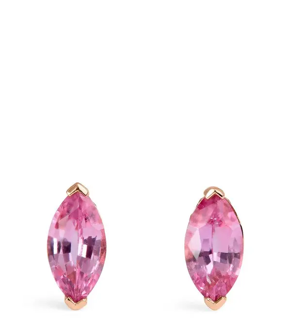 Shay Diamond And Sapphire Stud Earrings - Rose Gold
