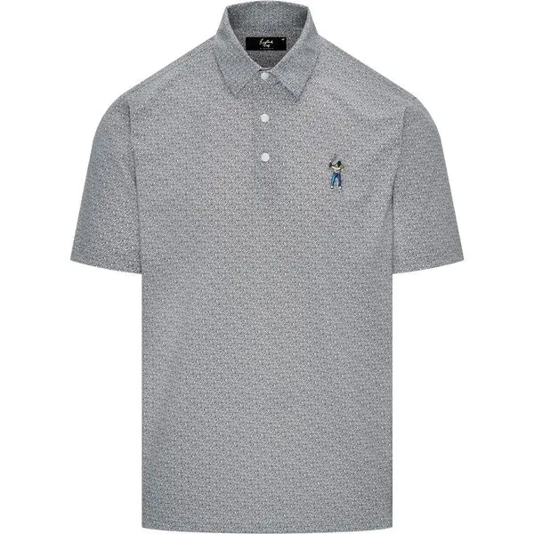 EASTSIDE GOLF Snap Placket Performance Golf Polo - Charcoal Grey Tweed