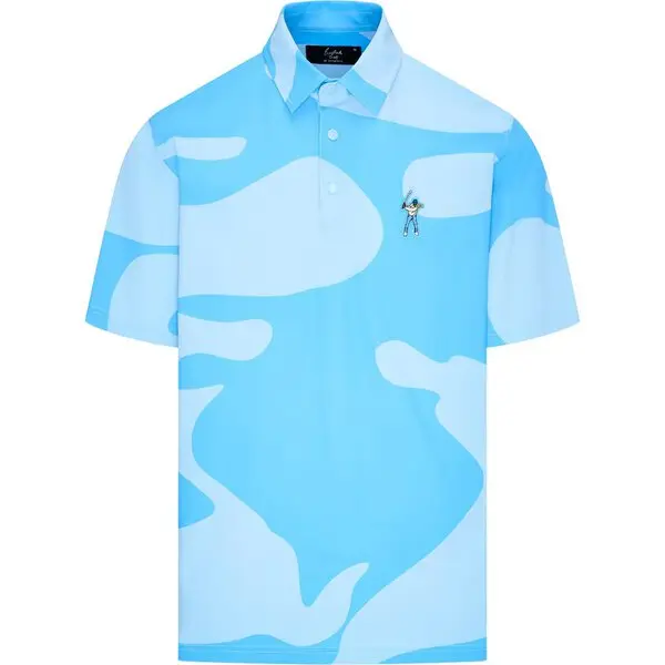 EASTSIDE GOLF Snap Placket Performance Golf Polo - Polaris Blue/provence Blue