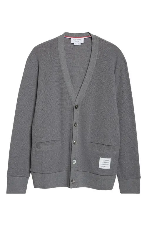 Thom Browne Waffle Knit V-neck Cardigan