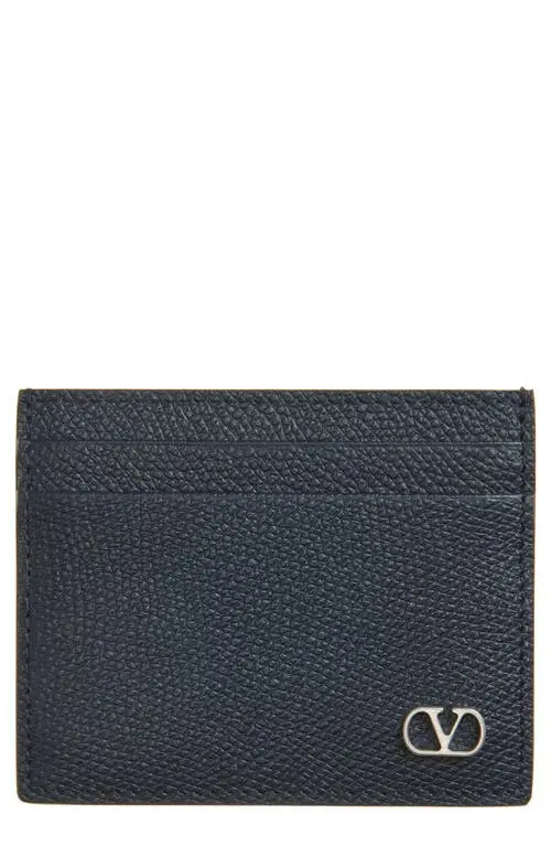 Valentino Garavani Vlogo Leather Card Holder - Marine