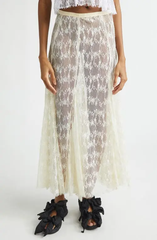 Collina Strada Pamela Sheer Lace Midi Skirt - Butter Yellow