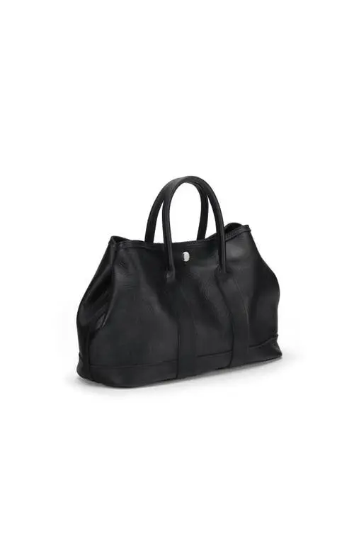EZRA ARTHUR Audrey Soft Steer Leather Top Handle Bag - Black