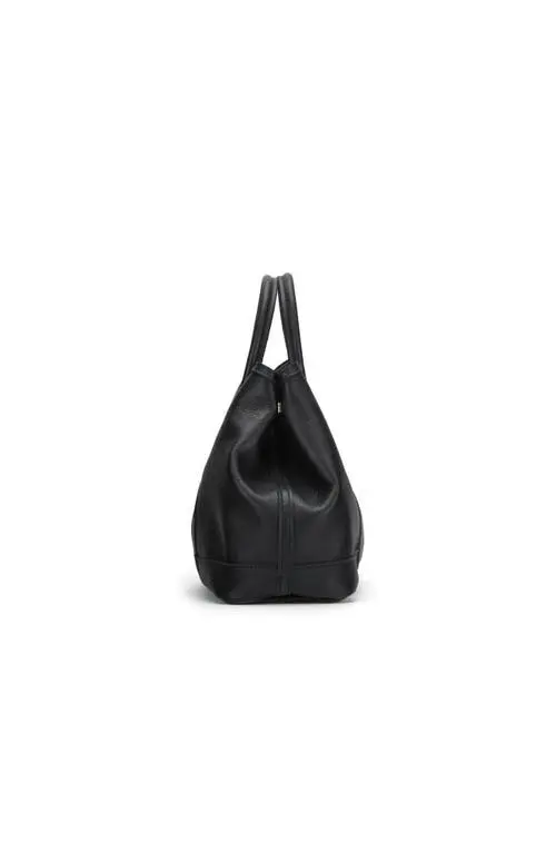 EZRA ARTHUR Audrey Soft Steer Leather Top Handle Bag - Black