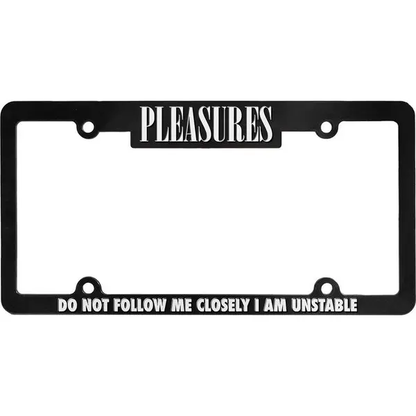 PLEASURES Follow License Plate Frame - Black