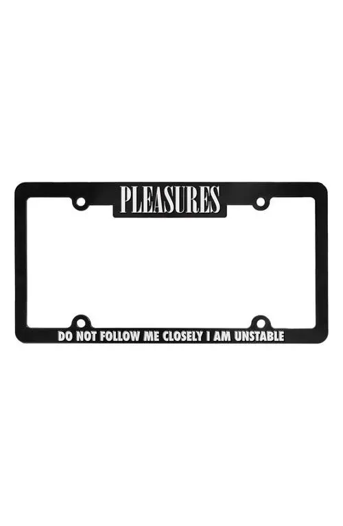 PLEASURES Follow License Plate Frame - Black