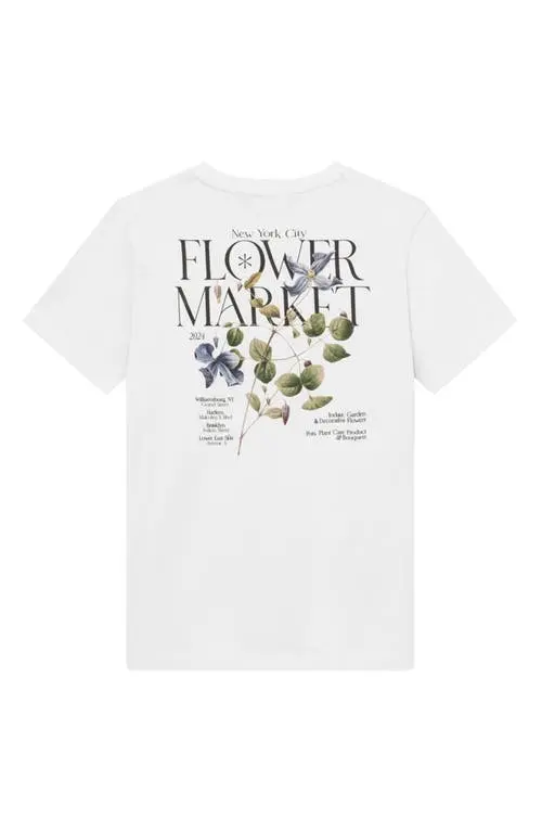 LES DEUX Brady Flower Market Organic Cotton Graphic T-shirt