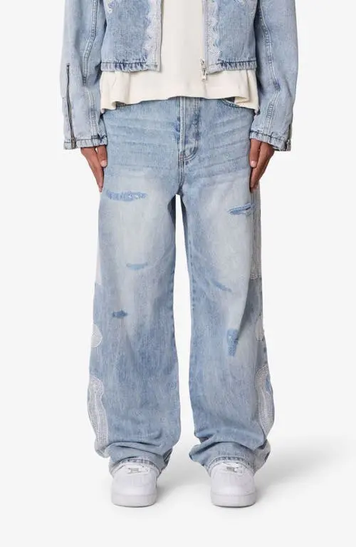 Mnml Skeleton Distressed Baggy Jeans