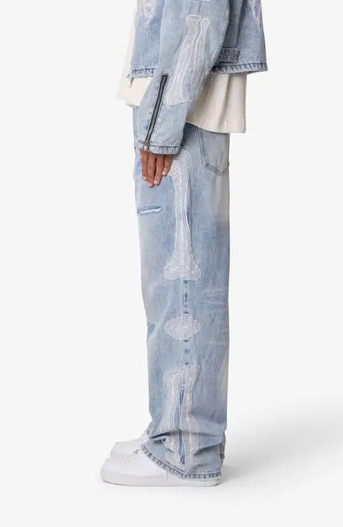 Mnml Skeleton Distressed Baggy Jeans