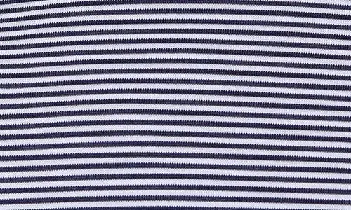 Mizzen+main Versa Trim Fit Stripe Performance Golf Polo - Navy White Stripe