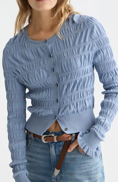 Scotch & Soda Smocked Crewneck Cardigan - Infinity