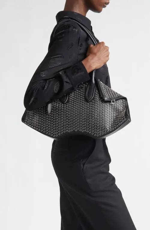 Alexander McQueen Manta Grommet Leather Handbag