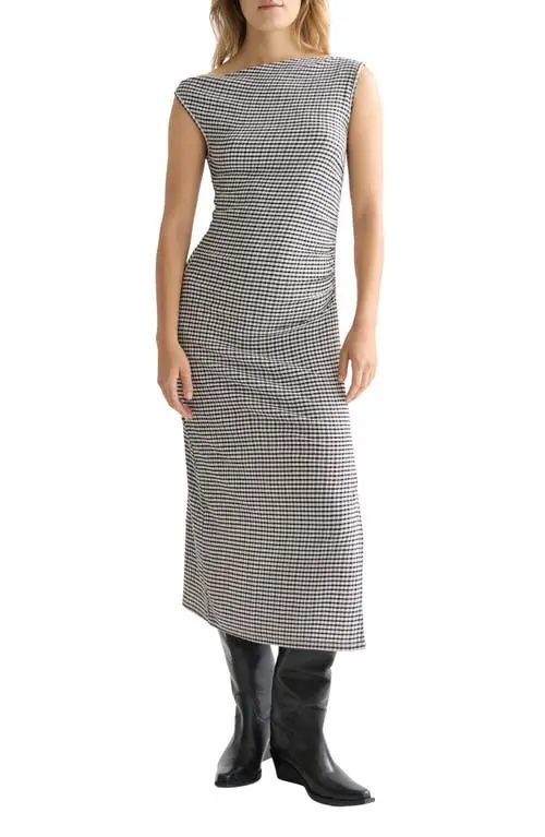 Scotch & Soda Asymmetric Neck Gingham Dress