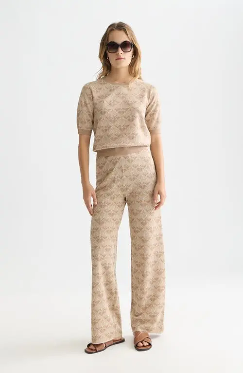 Scotch & Soda Logo Jacquard Knit Pants - Travertine