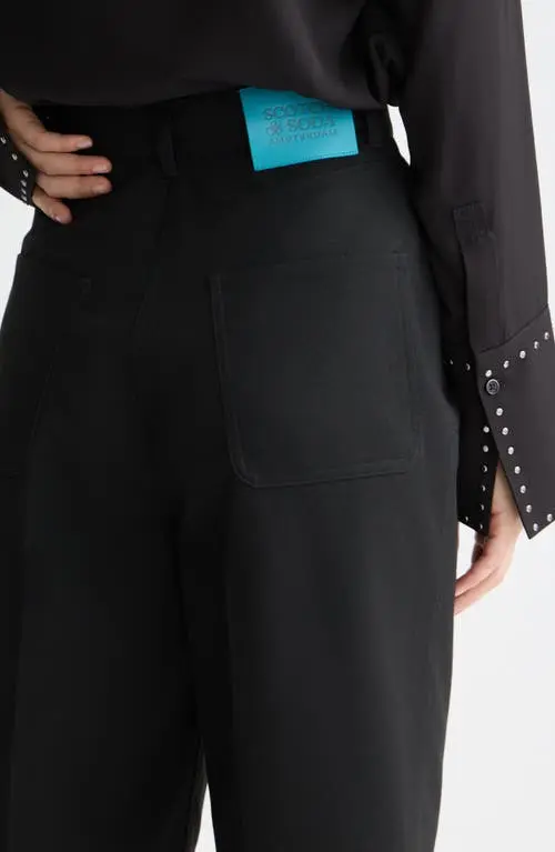 Scotch & Soda Studded High Waist Wide Leg Trousers