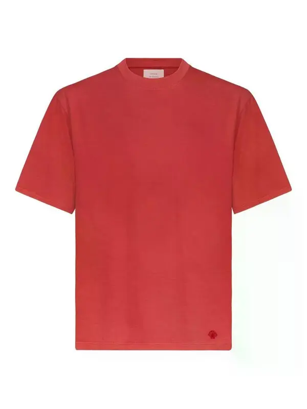 Loulou De Saison Embroidered Logo Crew-neck T-shirt - Red