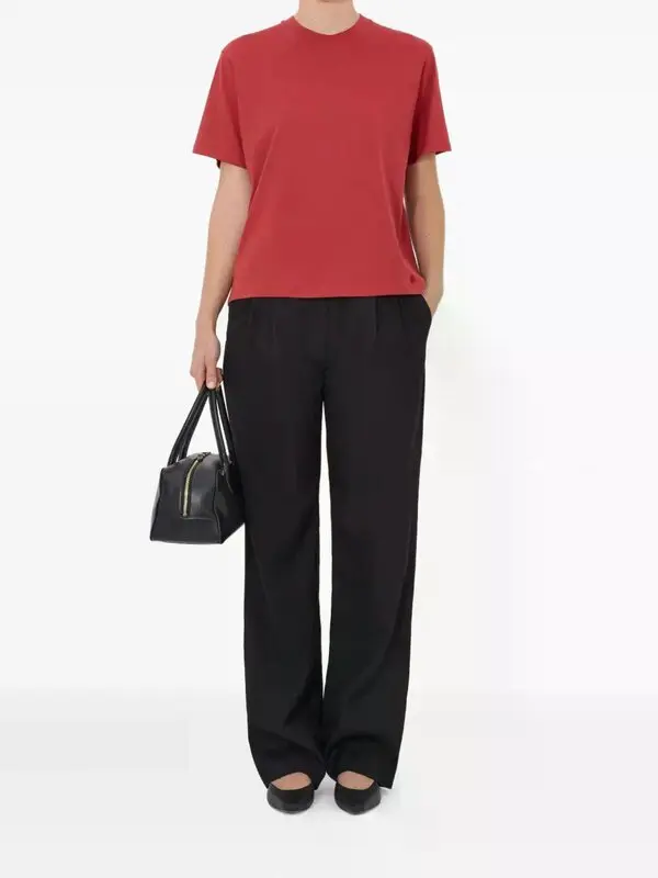 Loulou De Saison Embroidered Logo Crew-neck T-shirt - Red