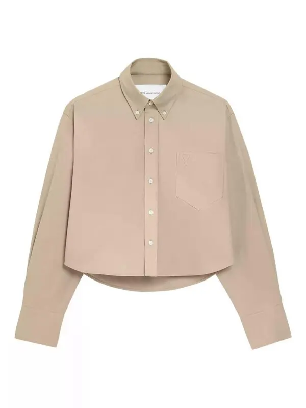 Ami De Coeur Embossed Cropped Shirt