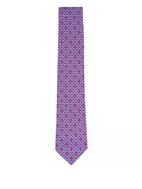 FERRAGAMO Heart-print Neck Tie - Red