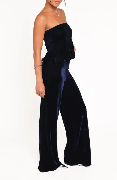 PETAL & PUP Sutton Strapless Peplum Jumpsuit