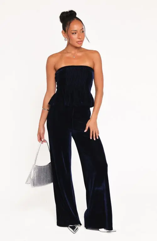 PETAL & PUP Sutton Strapless Peplum Jumpsuit