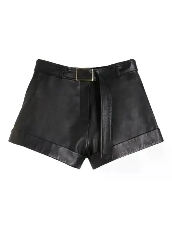 Sportmax Belted Leather Shorts