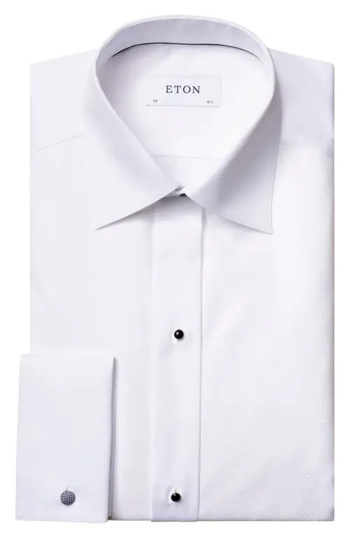 Eton Classic Fit Bibbed Cotton Tuxedo Shirt - White