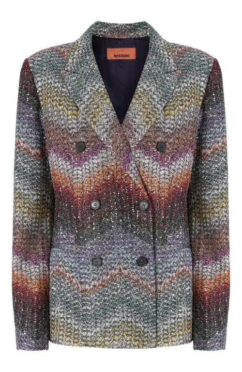 Missoni Double-breasted Blazer In Sequined Viscose Lam - Multicoloured