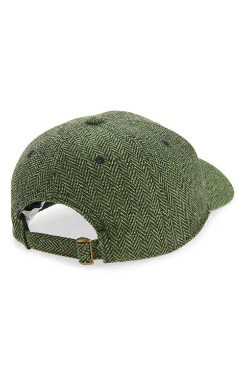 Clare V. Wool Herringbone Baseball Cap - Green & Black W Petit Ciao
