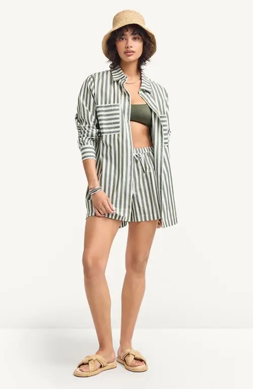 Vitamin A® Parker Organic Cotton Cover-up Shorts - Olive