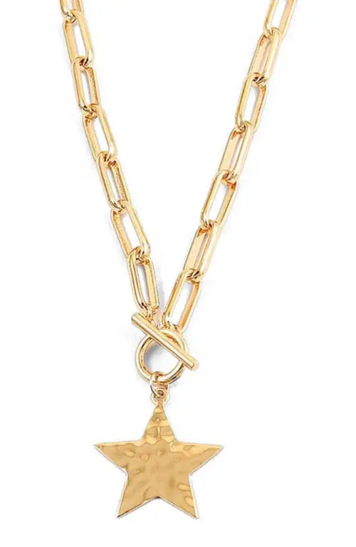 ERIN MCDERMOTT JEWELRY Star Hammered Pendant Necklace - Gold