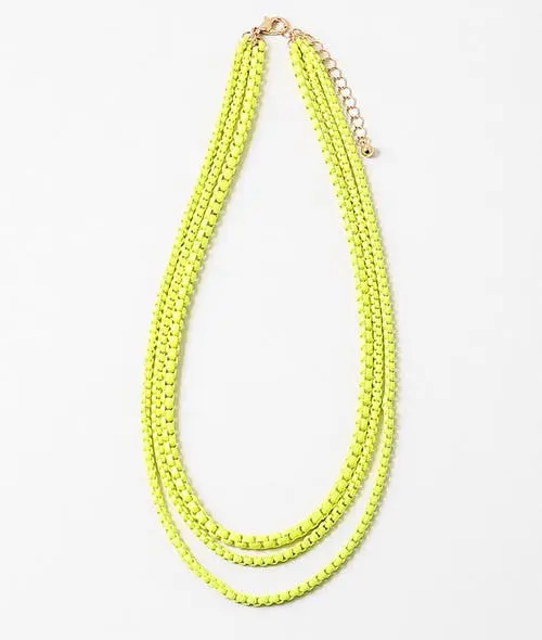 ERIN MCDERMOTT JEWELRY Triple Strand Neon Necklace - Yellow