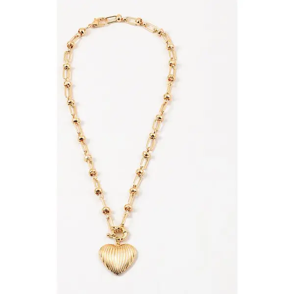 ERIN MCDERMOTT JEWELRY Full Heart Pendant Necklace - Gold