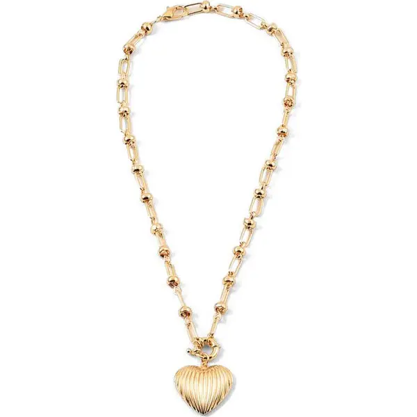 ERIN MCDERMOTT JEWELRY Full Heart Pendant Necklace - Gold