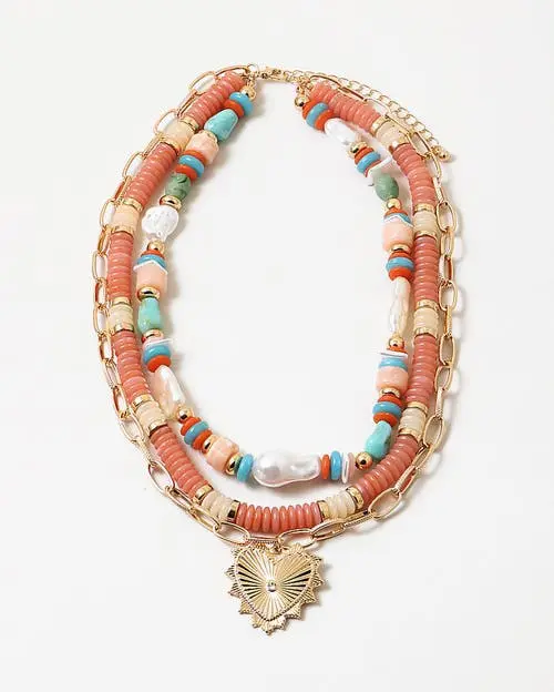 ERIN MCDERMOTT JEWELRY Triple Strand Statement Necklace - Gold