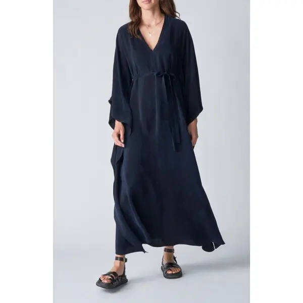 OCEAN+MAIN Belted Cupro Caftan