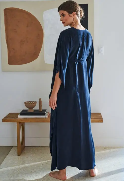 OCEAN+MAIN Belted Cupro Caftan