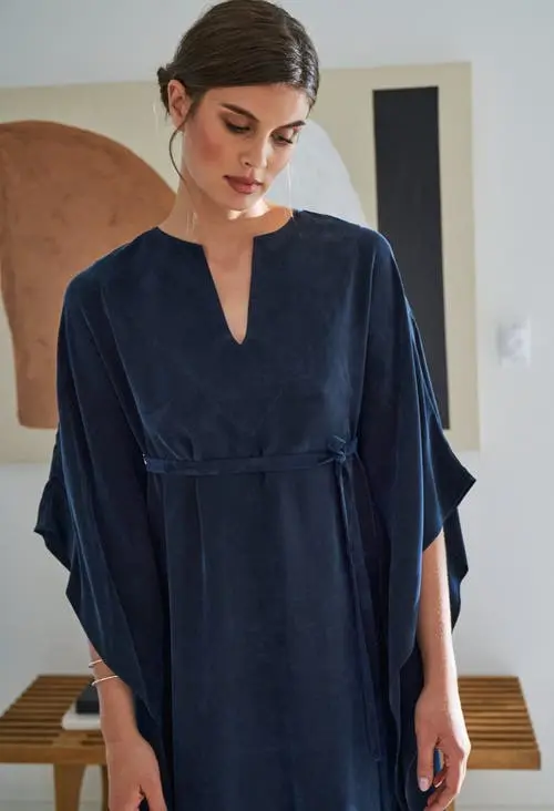 OCEAN+MAIN Belted Cupro Caftan