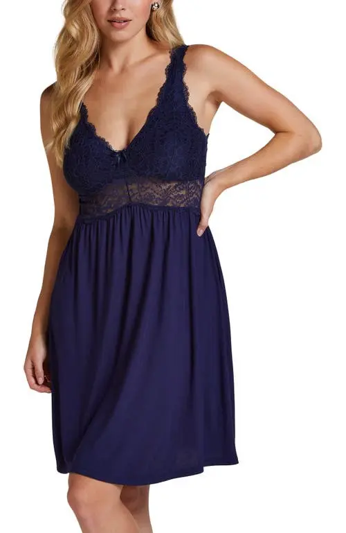 Hunkemoller Nora Lace Slip Dress - Blue