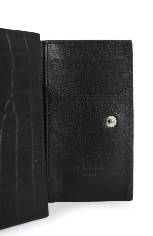VELEZ Embossed Leather Wallet - Black