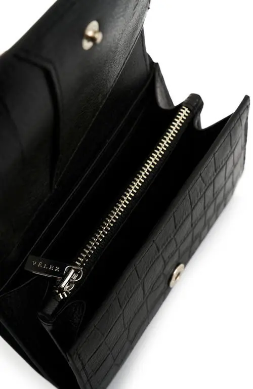 VELEZ Embossed Leather Wallet - Black