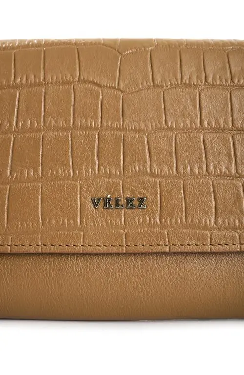 VELEZ Leather Bifold Large Wallet - Brown
