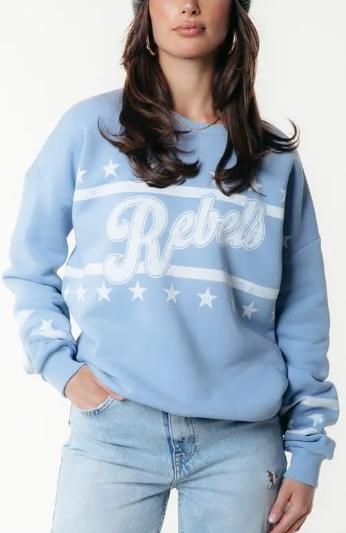 COLOURFUL REBEL Rebels Stars Dropped Shoulder Sweat - Halogen Blue