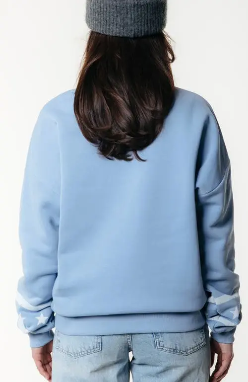 COLOURFUL REBEL Rebels Stars Dropped Shoulder Sweat - Halogen Blue