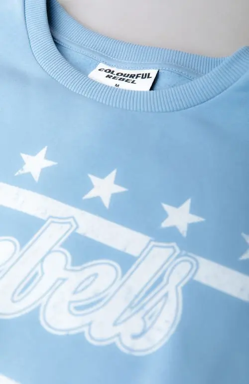 COLOURFUL REBEL Rebels Stars Dropped Shoulder Sweat - Halogen Blue