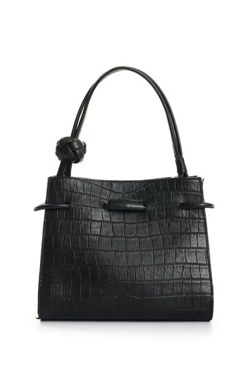 VELEZ Full Grain Leather Crossbody Bag - Black