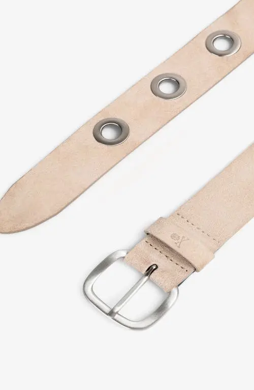 SCALPERS Eyelet Belt - Ecru