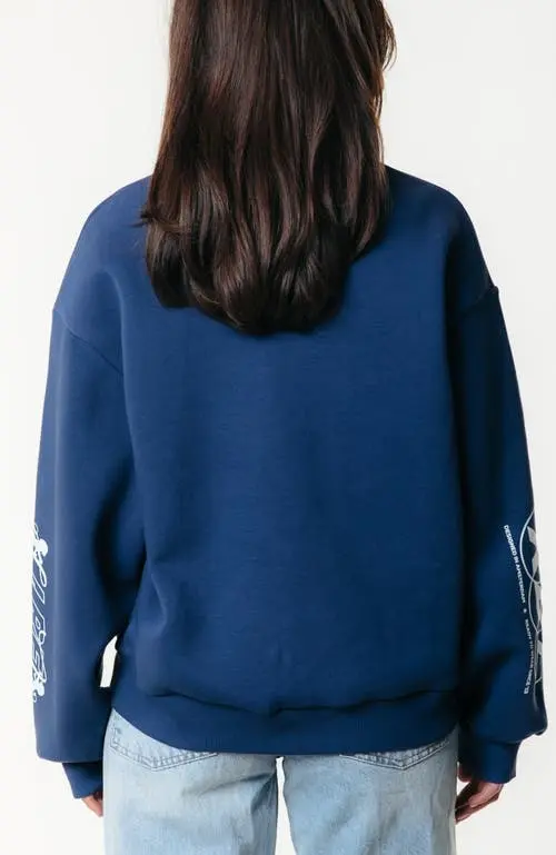COLOURFUL REBEL Logos Relaxed Fit Sweatshirt - Deep Cobalt