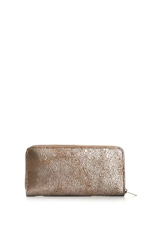VELEZ Folia Leather Checkbook Wallet - Silver